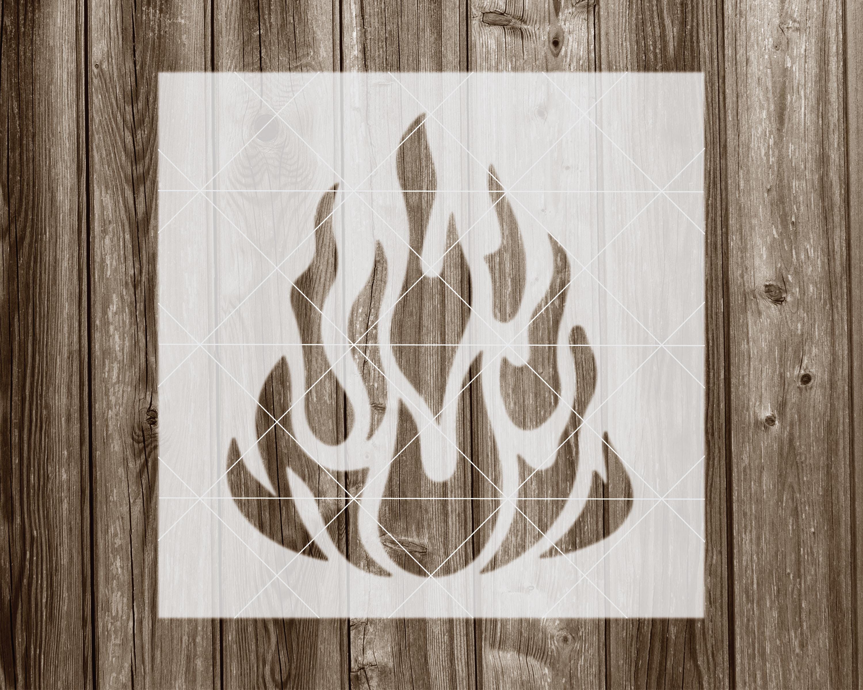 Fire Stencil, Reusable Stencil For Painting, 1066 – Stencil Space